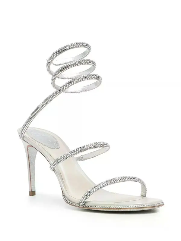Rene Caovilla Cleo Wrap Sandals - Silver