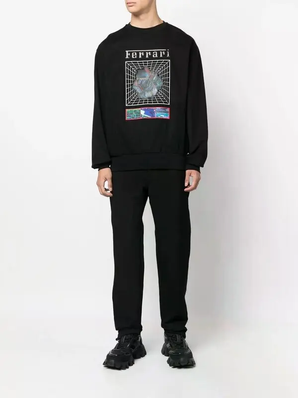 FERRARI Graphic-print Cotton Sweatshirt