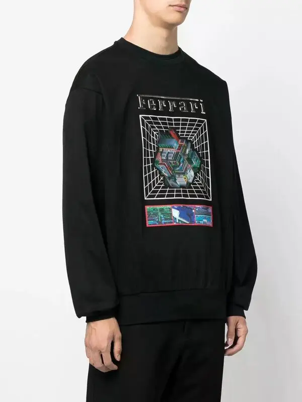 FERRARI Graphic-print Cotton Sweatshirt