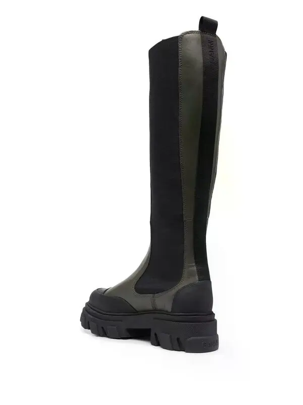 GANNI Knee-high Chelsea Boots - Green