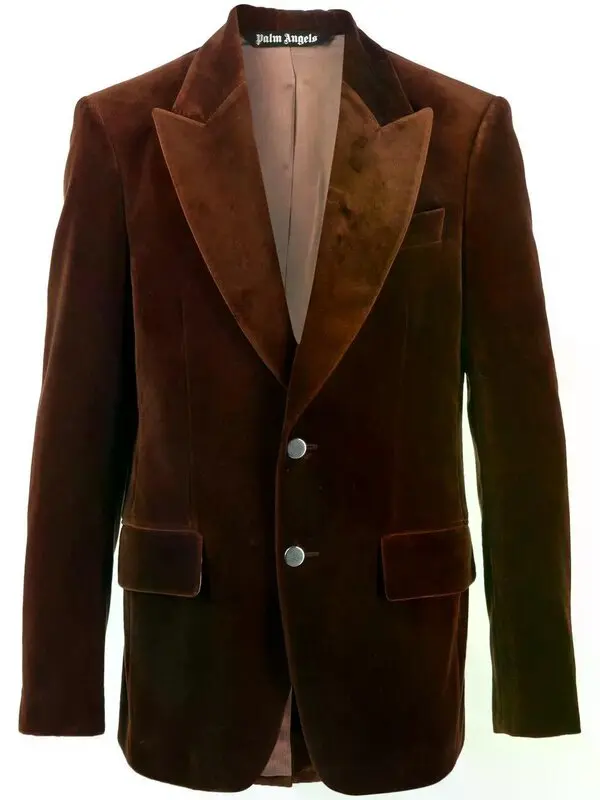 Palm Angels Single-breasted Velvet Blazer