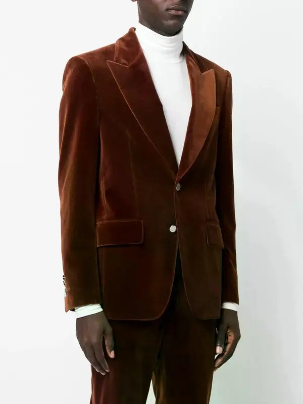 Palm Angels Single-breasted Velvet Blazer