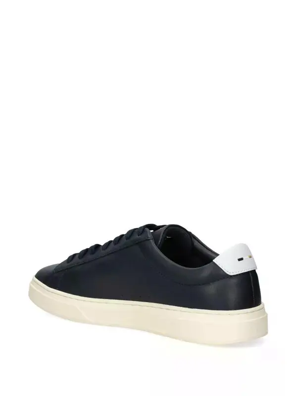BOSS Lace-up Trainers In Polished Leather - Blue