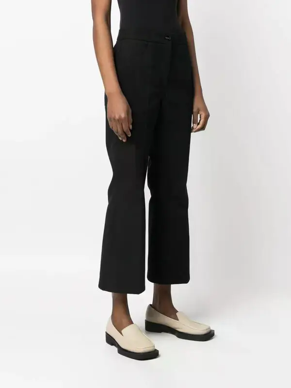 JIL SANDER Pressed-crease Flared Cropped Trousers
