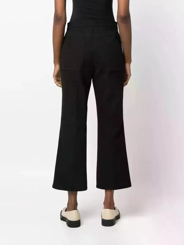 JIL SANDER Pressed-crease Flared Cropped Trousers