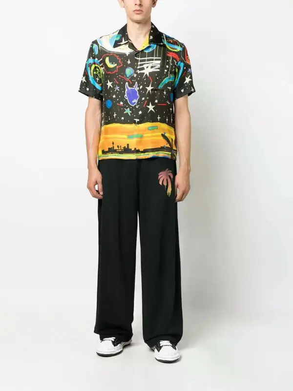 Palm Angels Starry Night Bowling Shirt