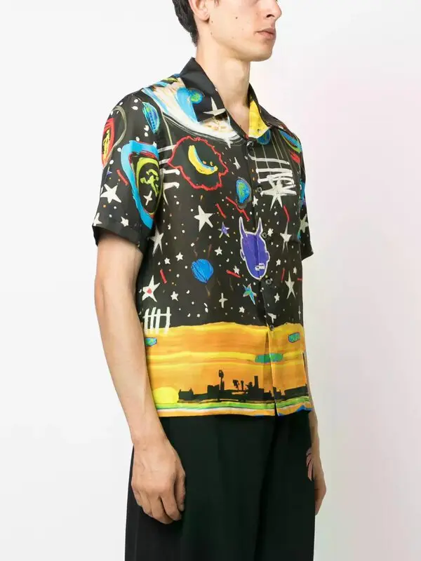 Palm Angels Starry Night Bowling Shirt