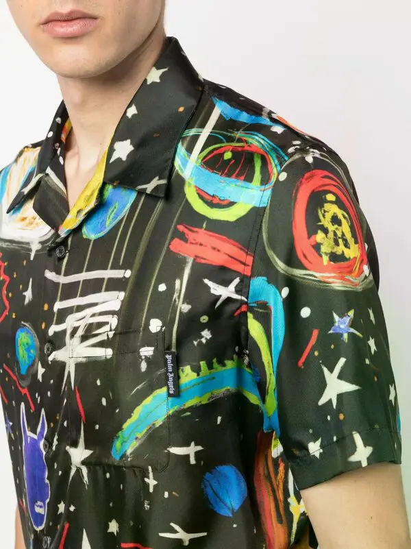 Palm Angels Starry Night Bowling Shirt