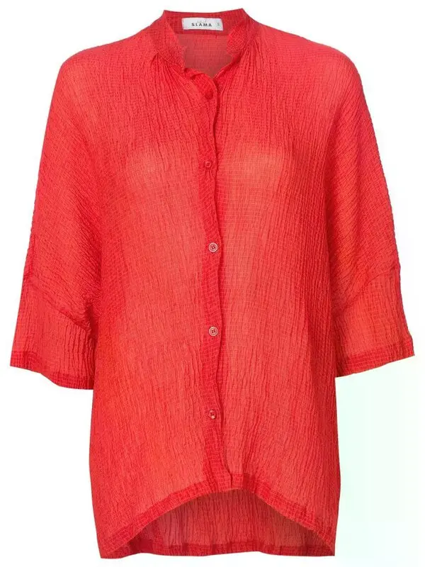 AMIR SLAMA Crinkled-finish Silk Shirt