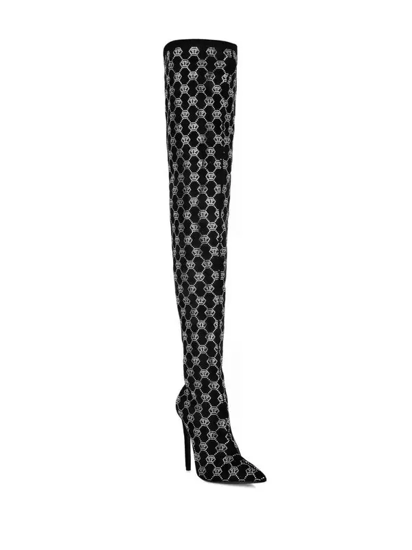 Philipp Plein Logo-rhinestone Boots