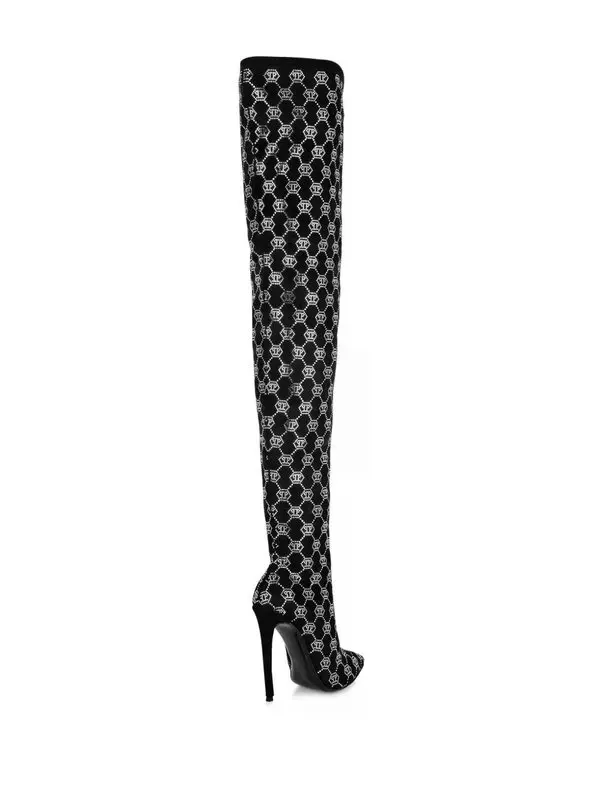 Philipp Plein Logo-rhinestone Boots