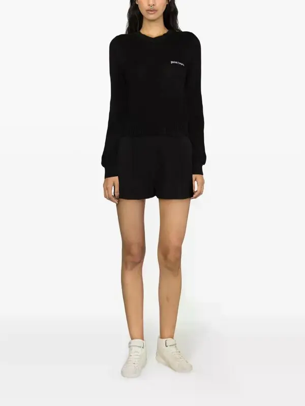 Palm Angels Logo-embroidered Cropped Jumper