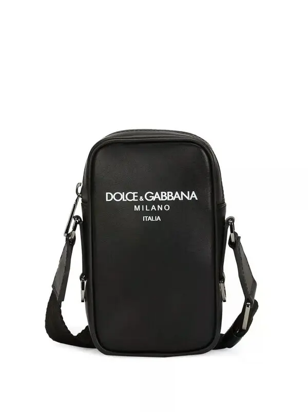 Dolce & Gabbana Logo-print Leather Shoulder Bag - Black