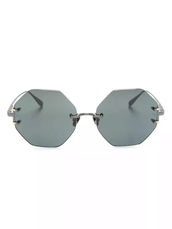 Linda Farrow Aura Hexagonal-frame Sunglasses - Grey