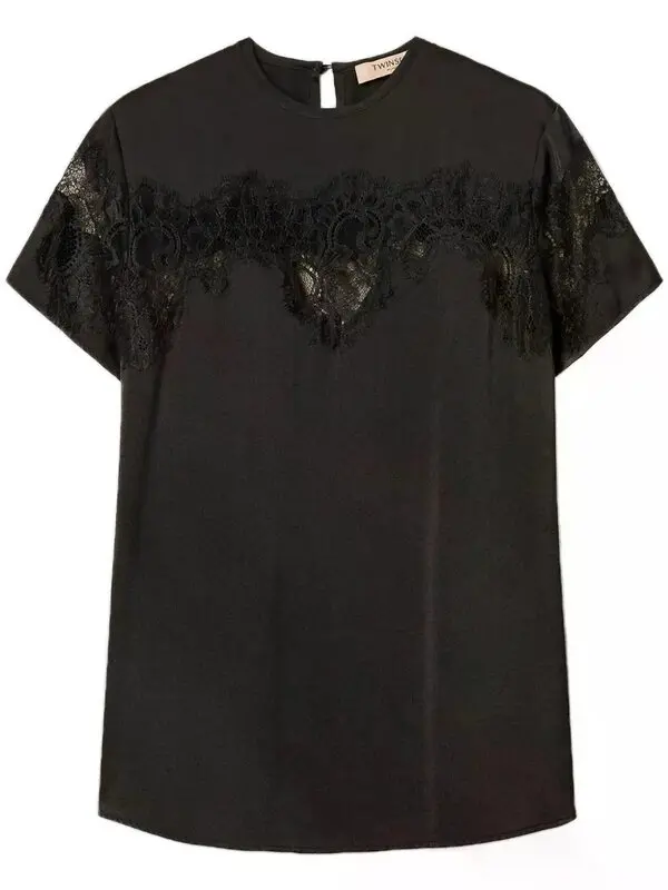TWINSET Woven Blouse With Lace Panels
