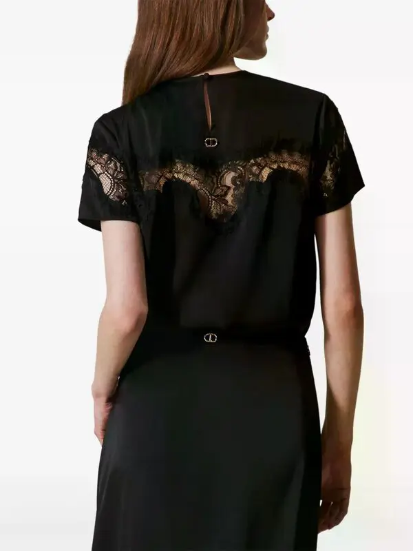 TWINSET Woven Blouse With Lace Panels