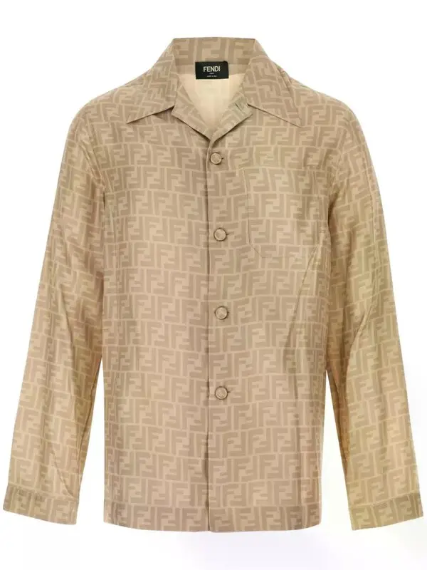 Fendi Ff-print Silk Shirt - Neutrals