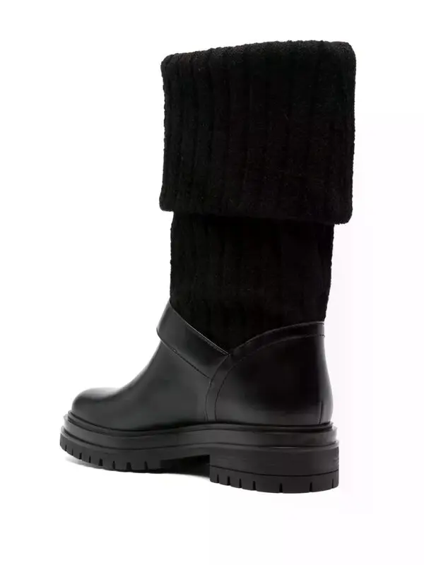 GIANVITO ROSSI Buckle-detail Leather Boots - Black