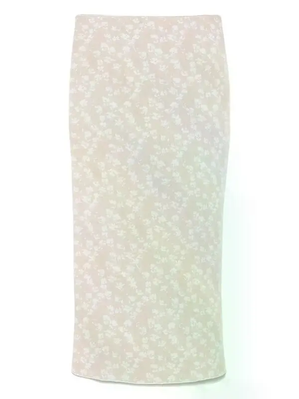 Fendi Bloom-jacquard Midi Skirt - Neutrals