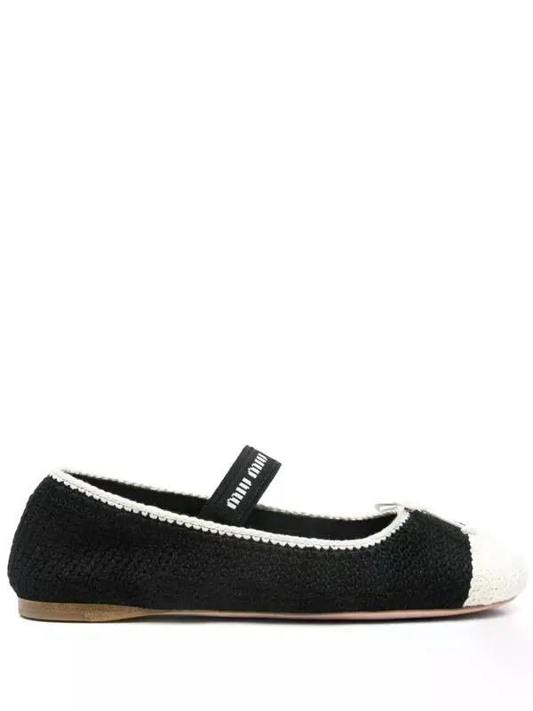 Miu Miu Crochet-knit Ballet Flats