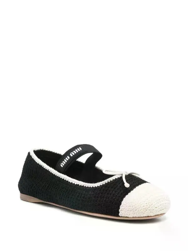 Miu Miu Crochet-knit Ballet Flats
