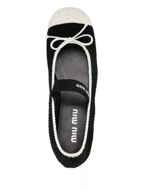 Miu Miu Crochet-knit Ballet Flats