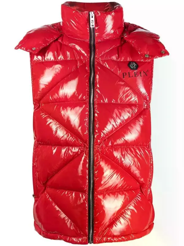 Philipp Plein Quilted Padded Gilet - Red