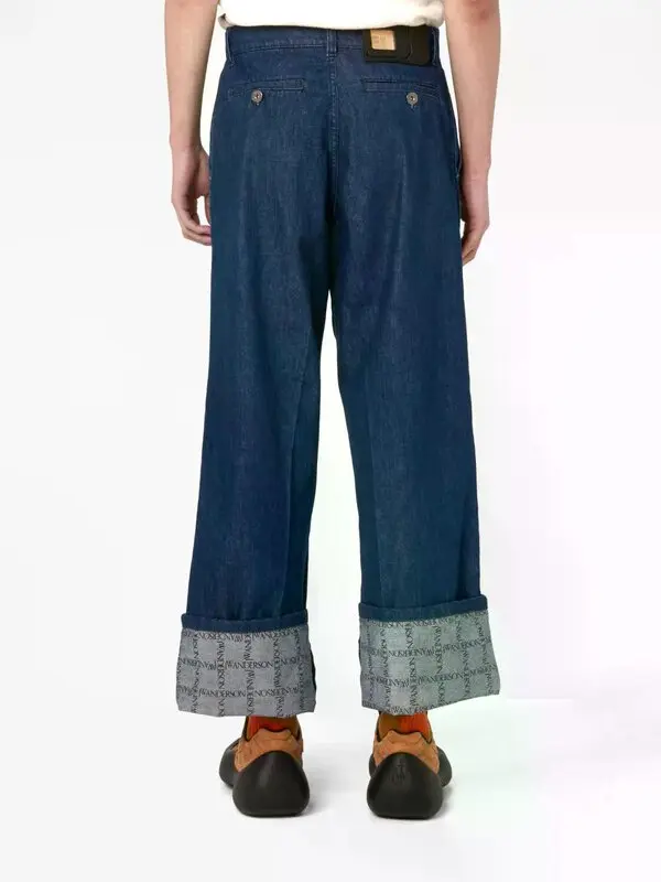 JW Anderson Grid-print Wide-leg Jeans