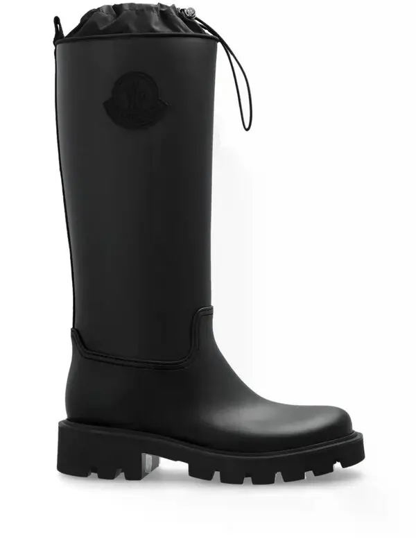 Moncler Kickstream Drawstring Knee-high Boots - Black