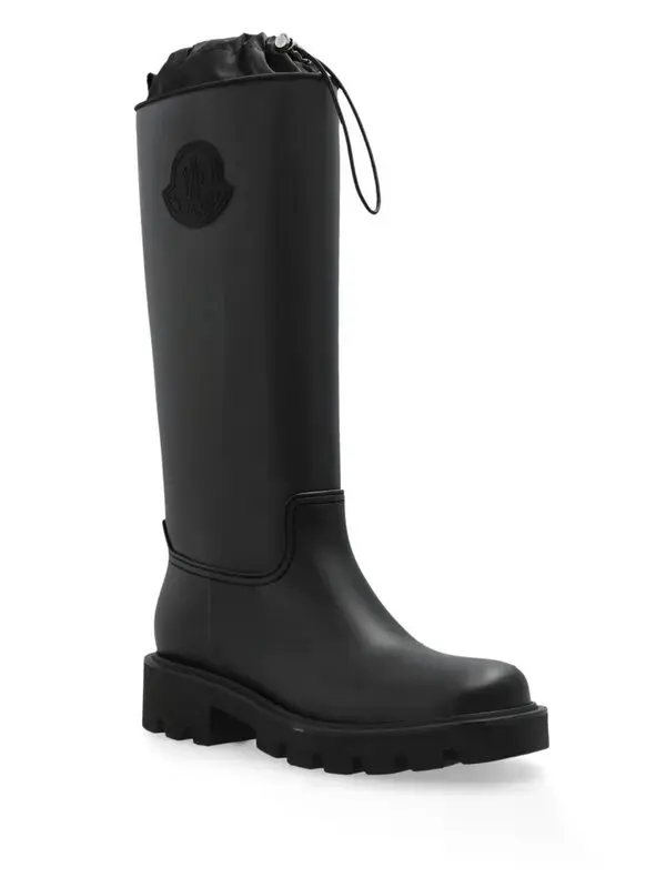 Moncler Kickstream Drawstring Knee-high Boots - Black
