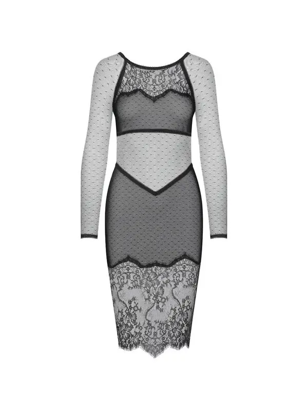 MAISON CLOSE Inspiration Divine Floral-lace Dress - Black