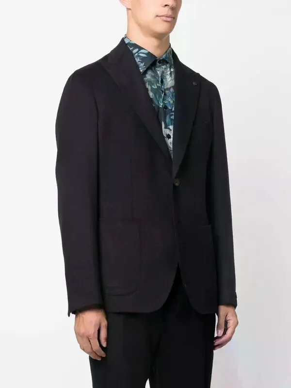 Tagliatore Single-breasted Virgin Wool-blend Blazer - Blue