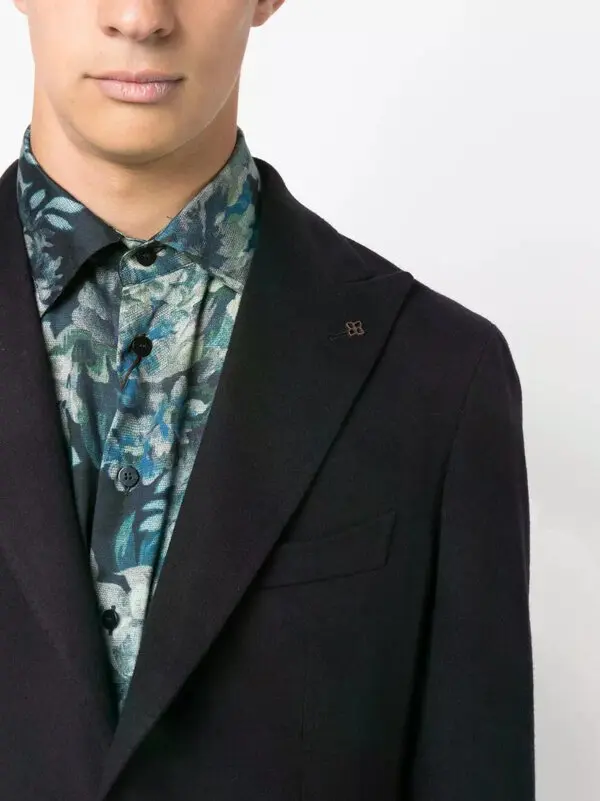Tagliatore Single-breasted Virgin Wool-blend Blazer - Blue