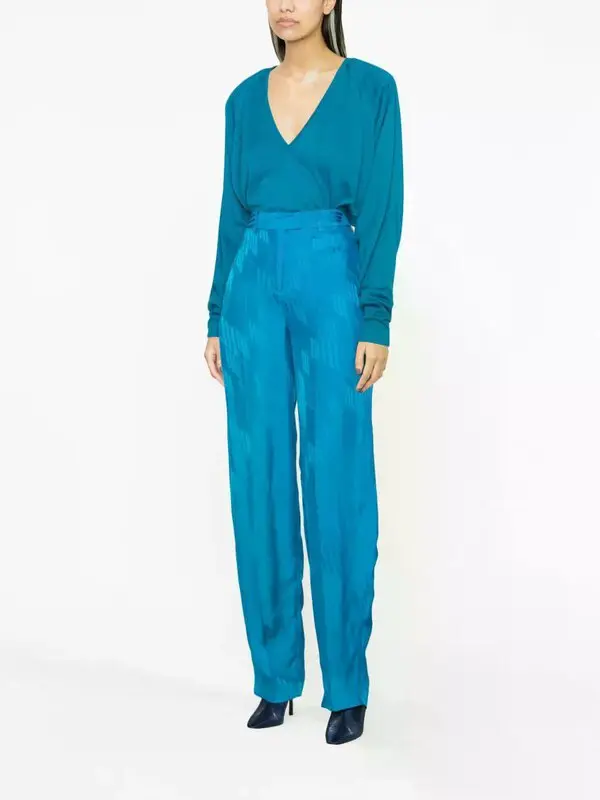 Attico Jagger Monogram Wide-leg Trousers
