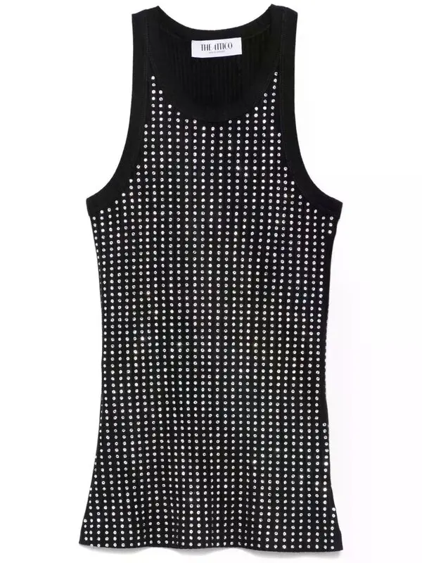 Attico Crystal-embellished Tank Top