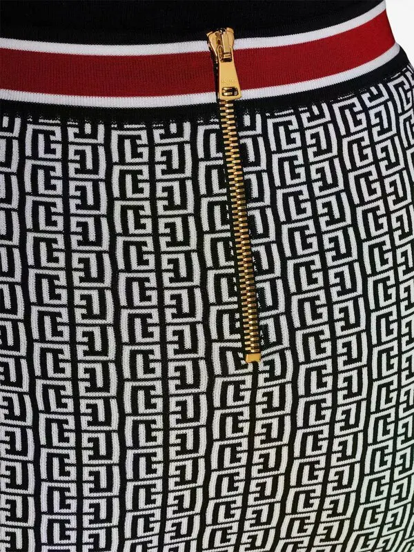 Balmain Monogram Knitted Miniskirt