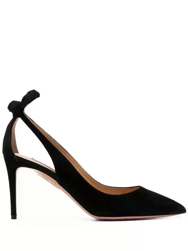 AQUAZZURA Bow Suede Pumps - Black