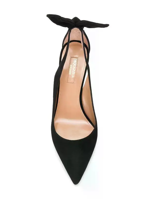 AQUAZZURA Bow Suede Pumps - Black