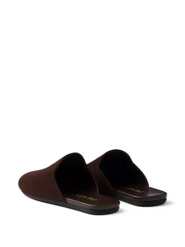 Prada Suede Slippers - Brown