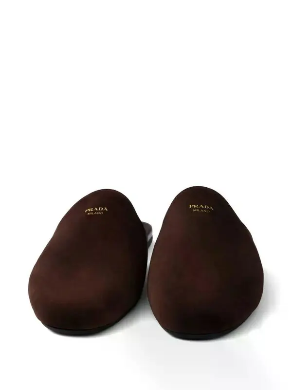 Prada Suede Slippers - Brown