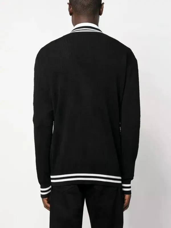 Balmain Contrasting-trim V-neck Cardigan