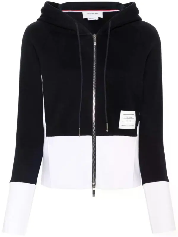 Thom Browne 4-bar Cotton Hoodie - Blue