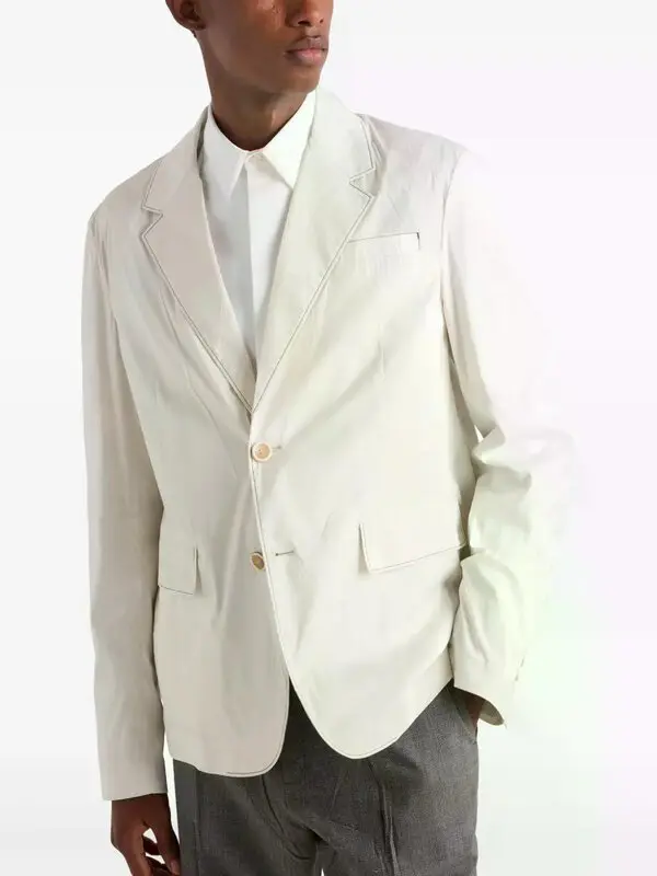 Prada Single-breasted Cotton Jacket - White