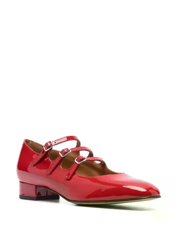 CAREL Buckled Patent Leather Pumps - Red
