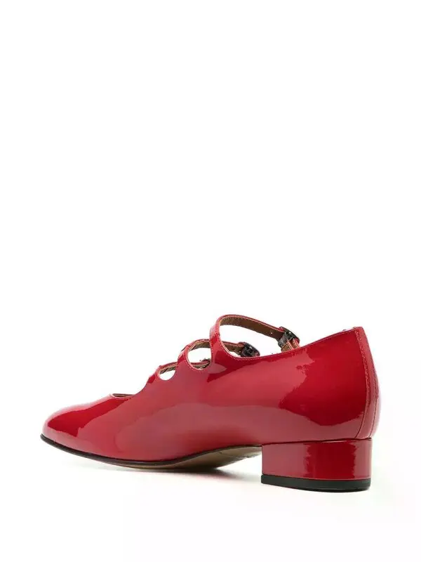 CAREL Buckled Patent Leather Pumps - Red