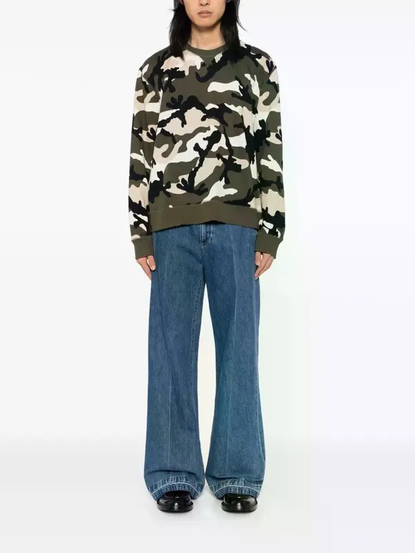 Valentino Garavani Camouflage-pattern Sweatshirt With Rockstud Detailing
