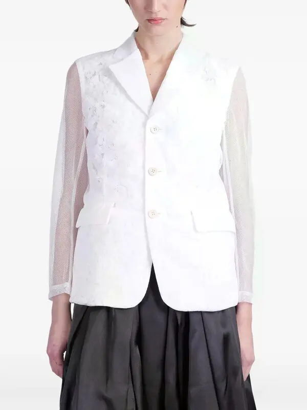 Comme Des Garçons Semi-sheer Panelled Blazer