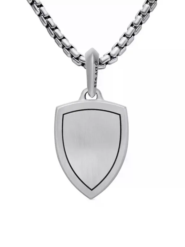 David Yurman Sterling St. Michael Diamond Amulet