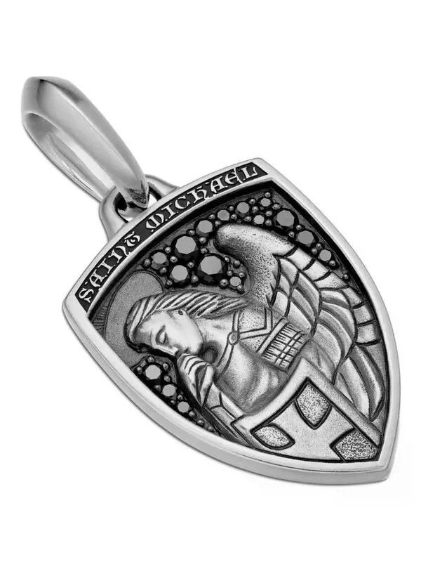 David Yurman Sterling St. Michael Diamond Amulet