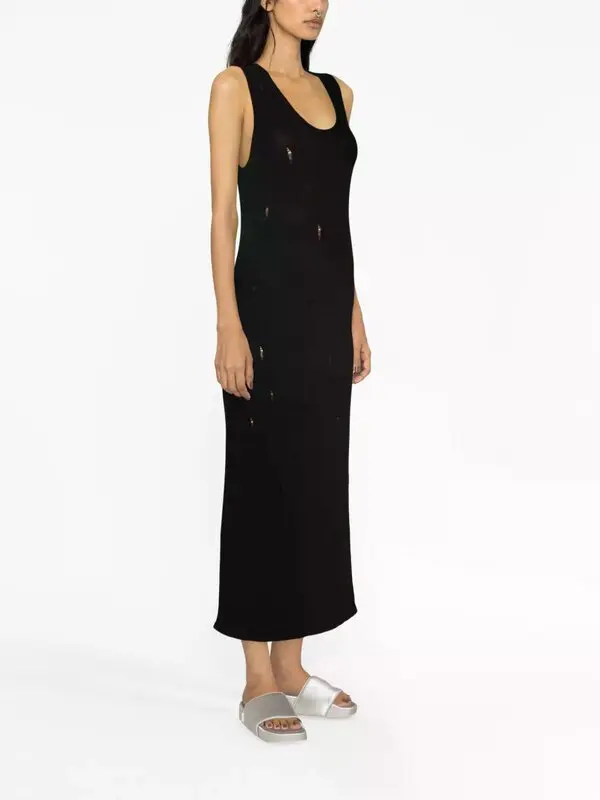 BARROW Distressed Knitted Maxi Dress - Black